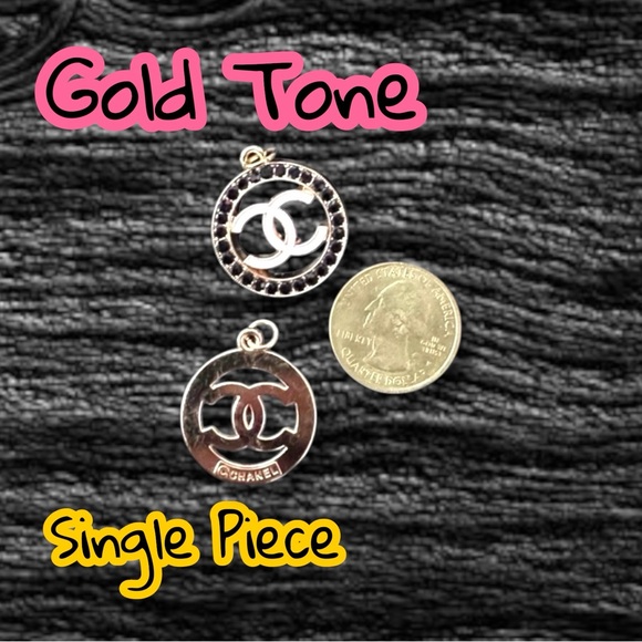 Unbranded | Jewelry | Single Piece Black Rhinestone Round Chanel Gold ...